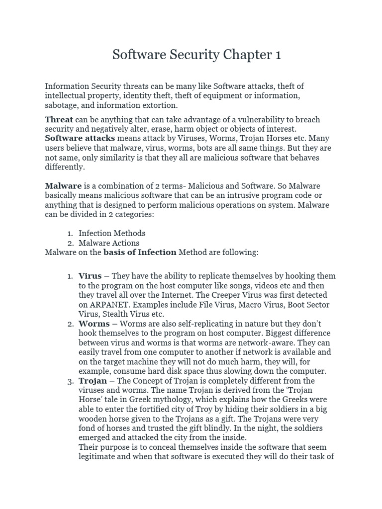 Chapter 1 Software Security-converted (5) | PDF | Malware | Computer Virus