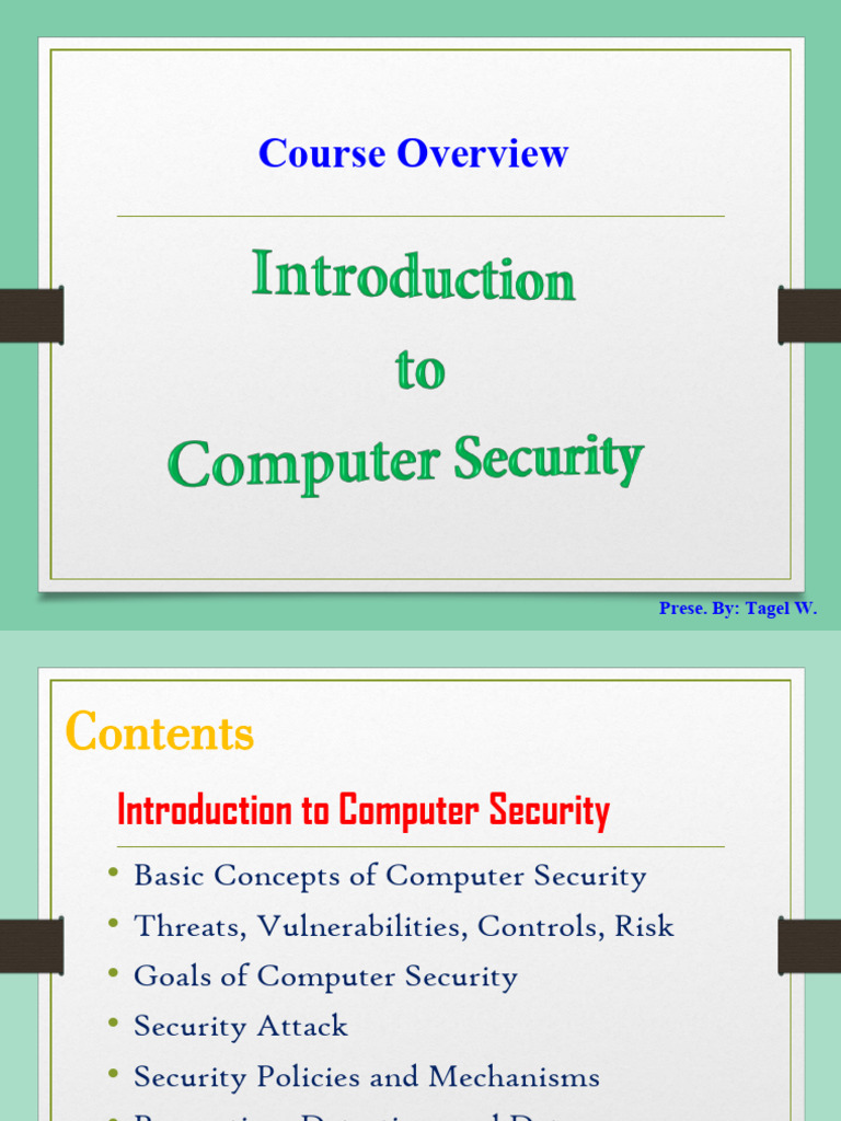 Course Overview | PDF | Security | Computer Security Course Overview | PDF | Security | Computer Security