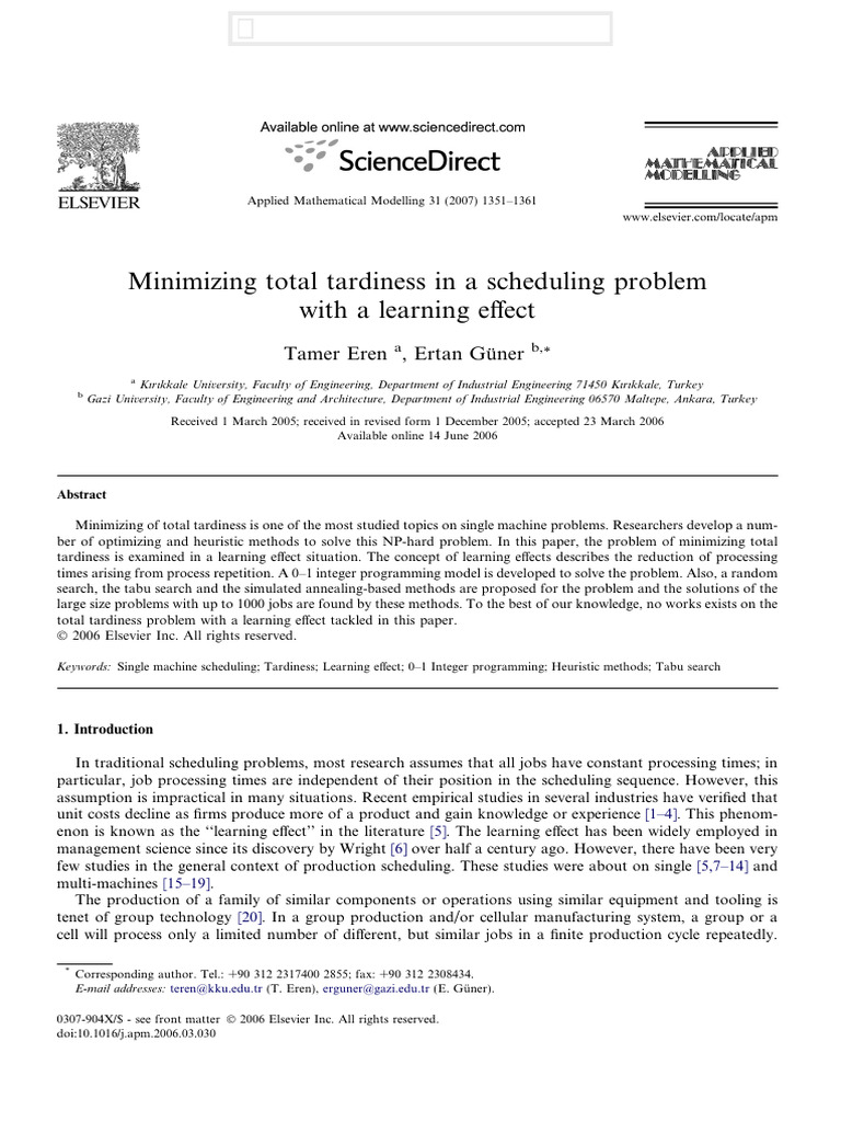 1 s2.0 S0307904X06001028 Mainext | PDF | Mathematical Optimization | Heuristic
