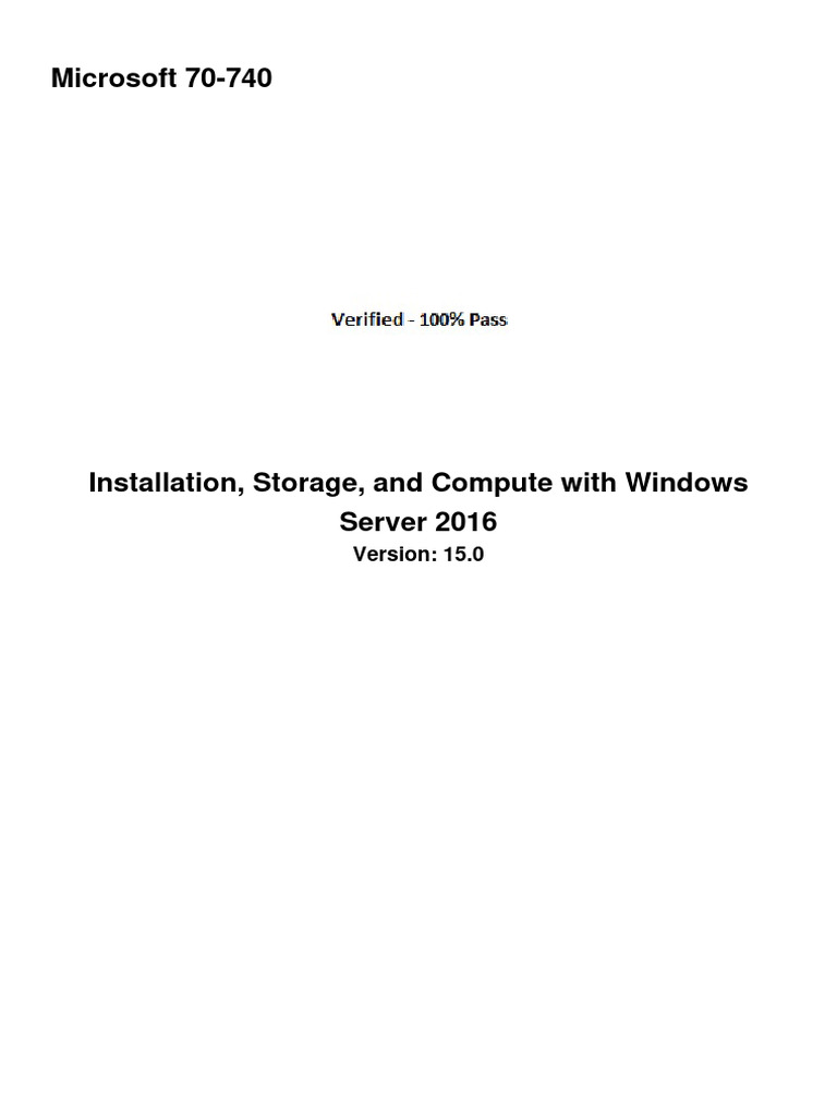 Microsoft 70 740 Installation Storage An Pdf Hyper V Active Directory