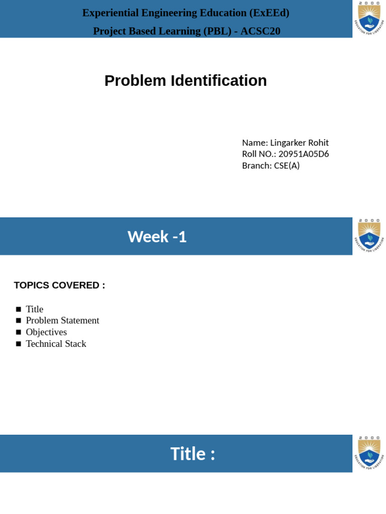 Week 1 PBL | PDF