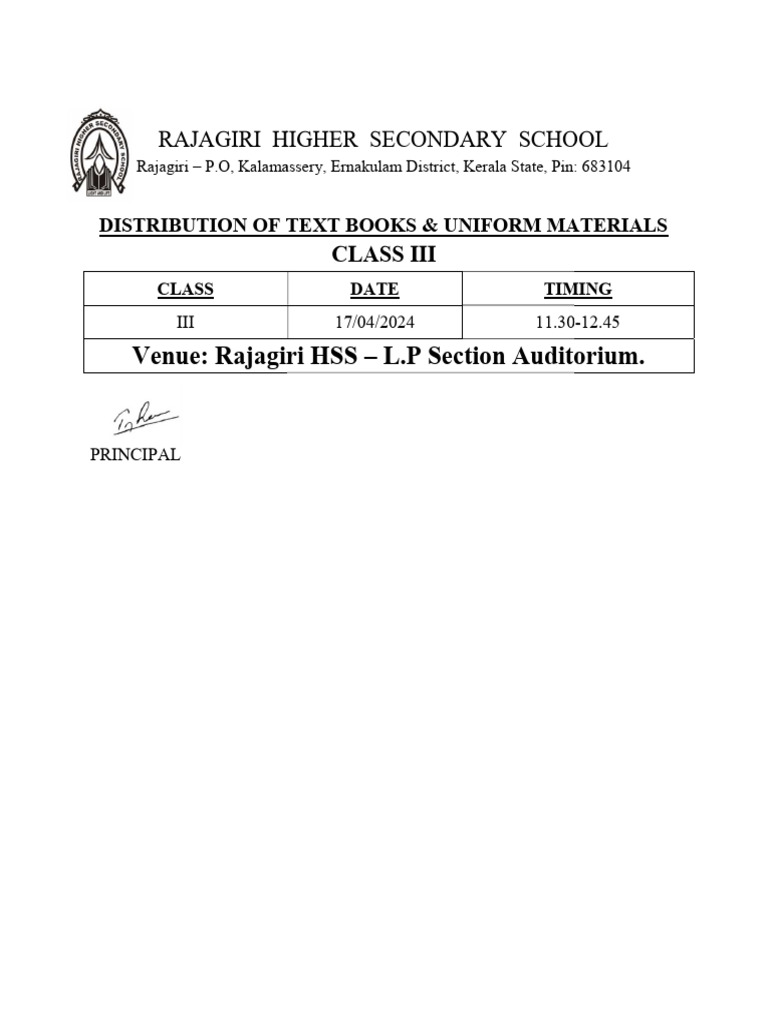 Class 3 Text Book Distribution | PDF