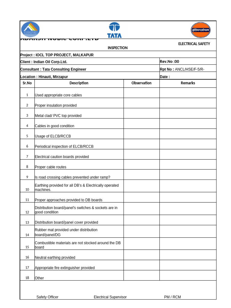 05 Electrical Safety Inspection | PDF