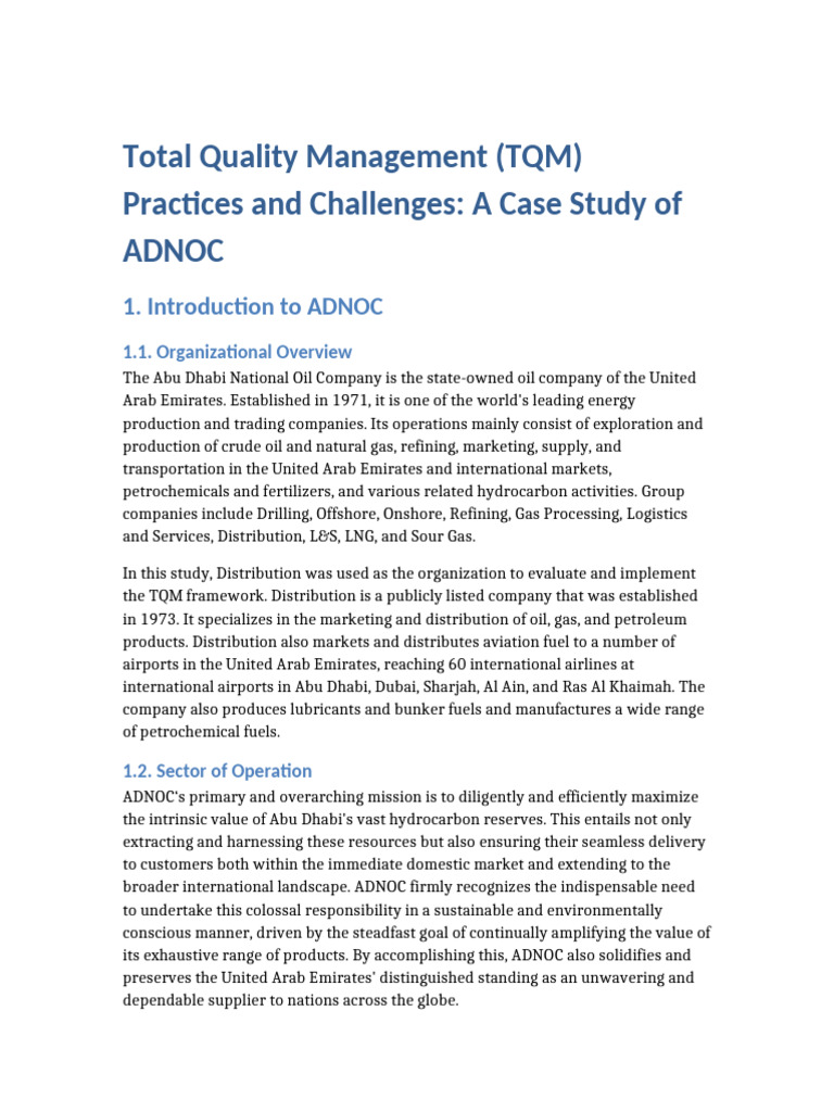Total Quality Management (TQM) Practices and Challenges_ A Case Study ...