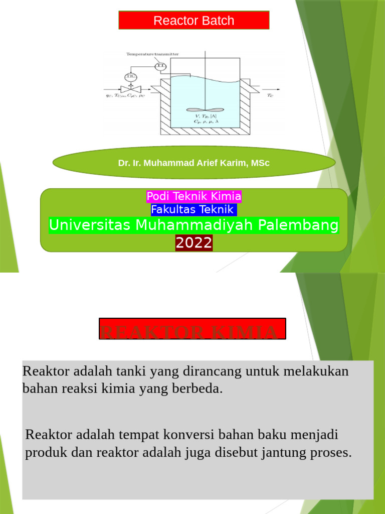 Kuliah Ke 2 Reactor Batch | PDF