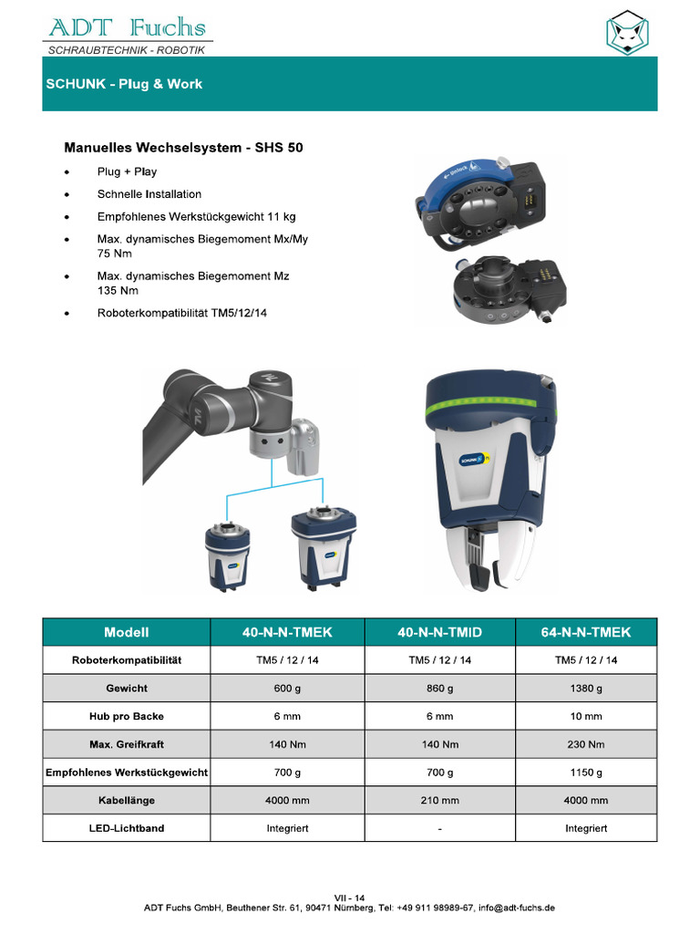 Adt Fuchs Plug and Play Greifer Und Vakuumgreifer | PDF
