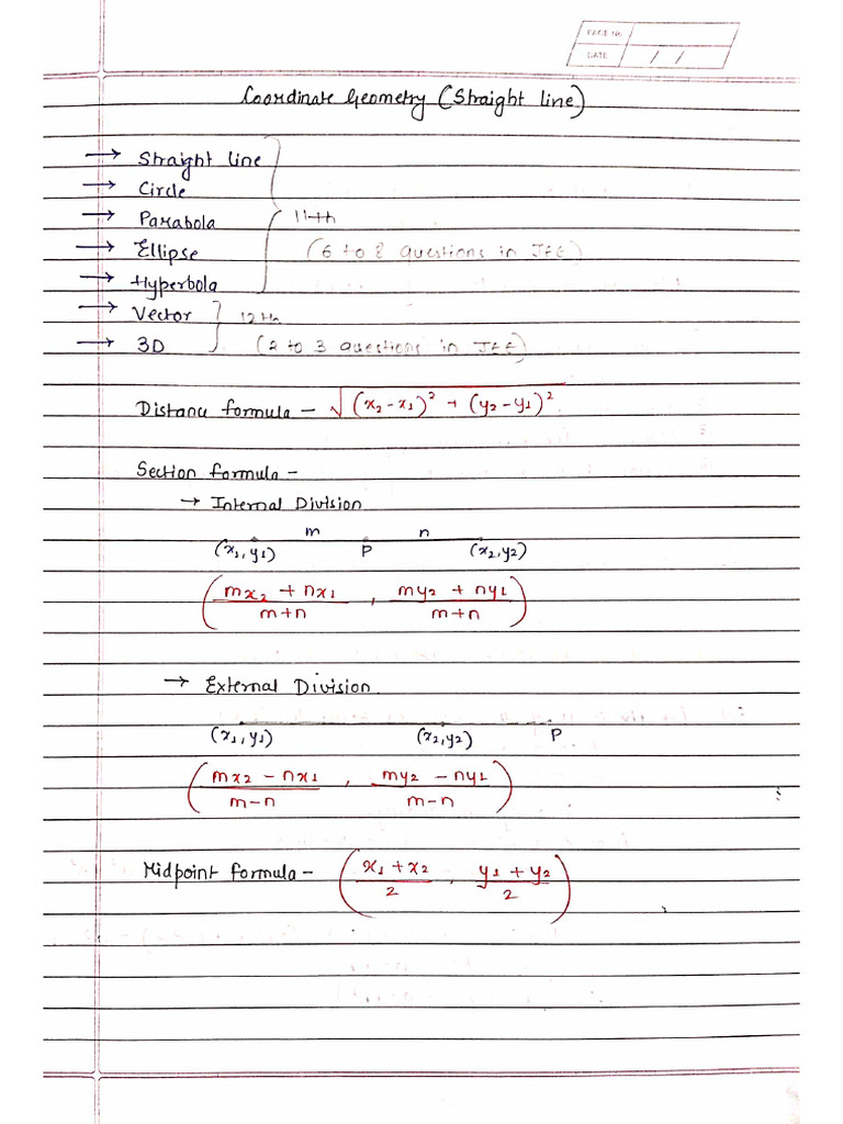 AKJ Straight Lines JEE | PDF