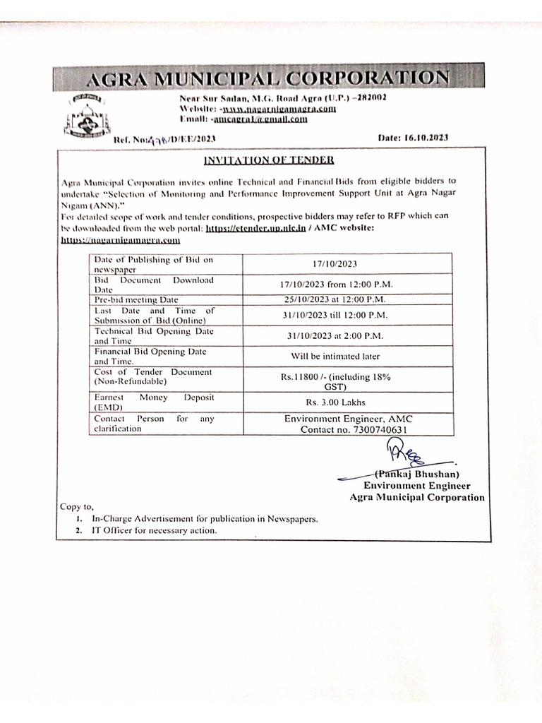 PMC-RFPNIT | PDF | Request For Proposal | Waste Management