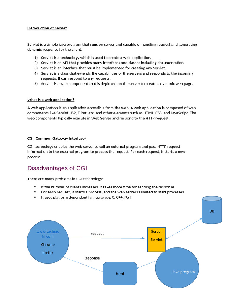 Introduction of Servlet | PDF | World Wide Web | Internet & Web