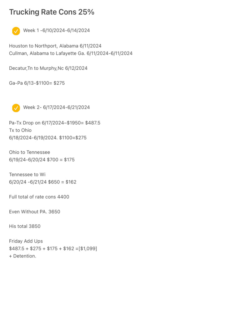 Trucking Rate Cons 25 | PDF