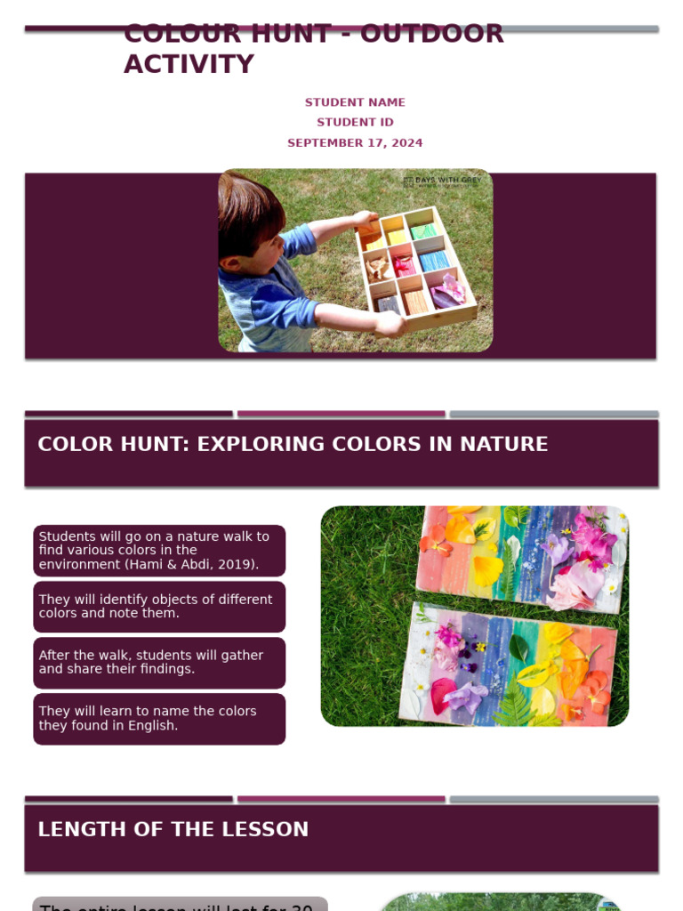 Color Hunt - Outdoor Activity | PDF | Cognition | Cognitive Science