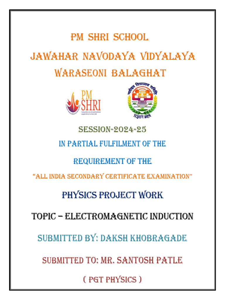 Electromagnetic Induction Project 2024 | PDF