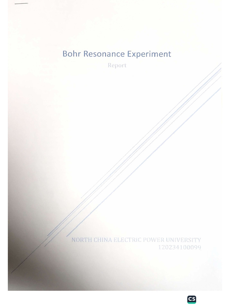 Bohr Resonance Experiment | PDF