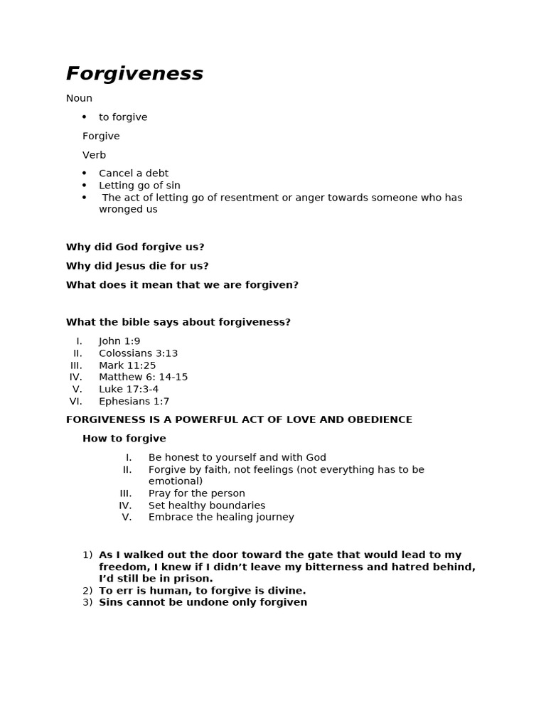 Forgiveness | PDF