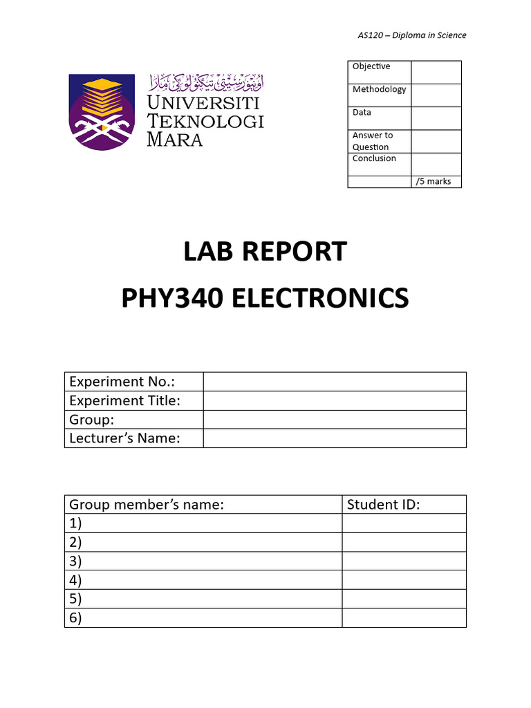 PHY340 Electronics Lab Report | PDF