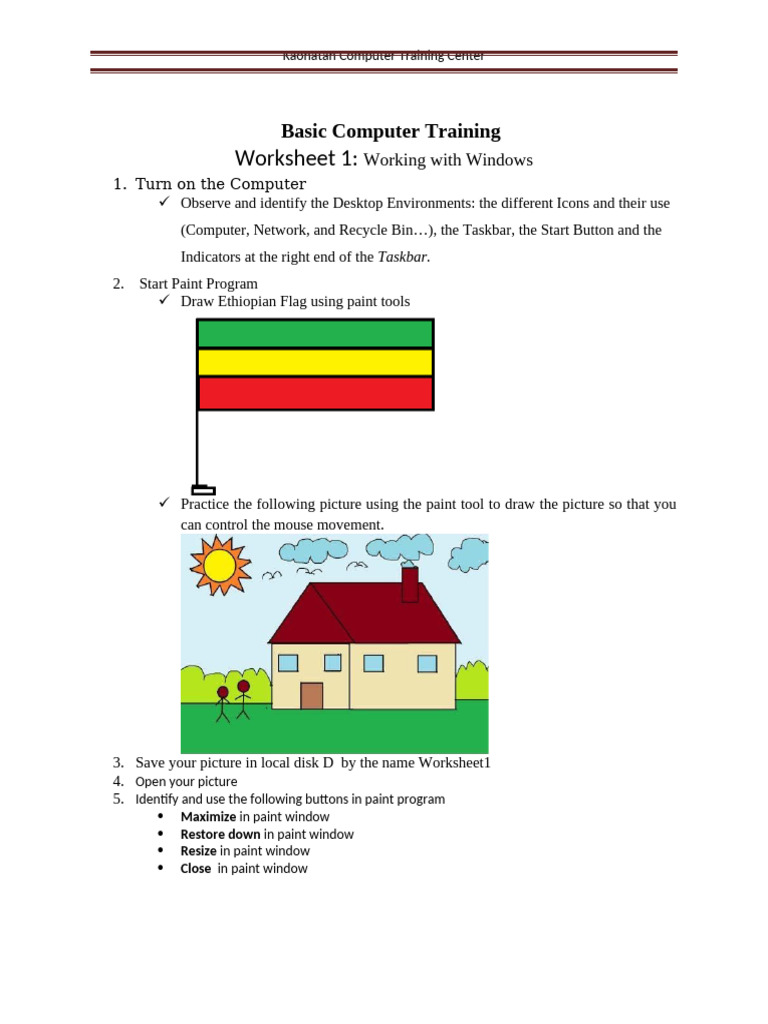 Worksheet 1 | PDF | Window (Computing) | Computer File