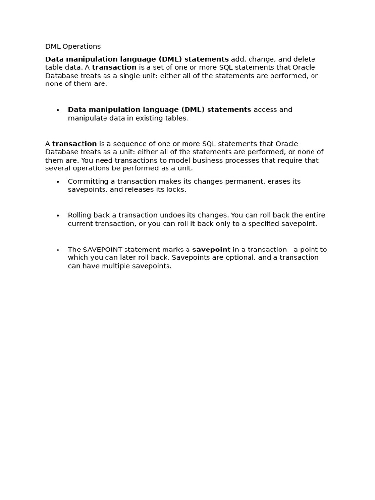 DML Operations | PDF