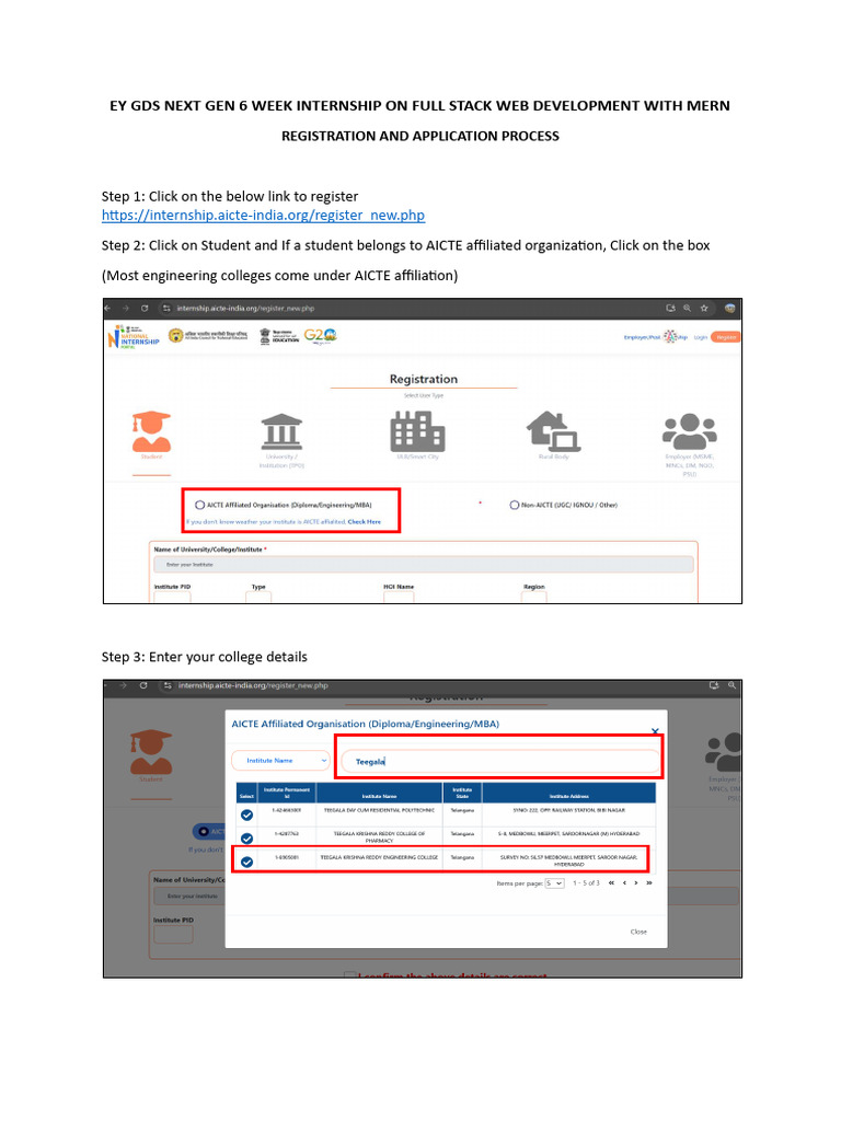AICTE Registrationn Processs PDF | PDF