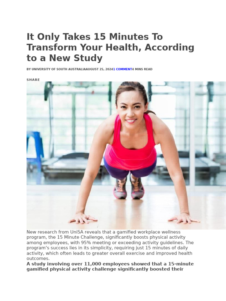 15 min exercise | PDF | Physical Fitness | Aerobic Exercise