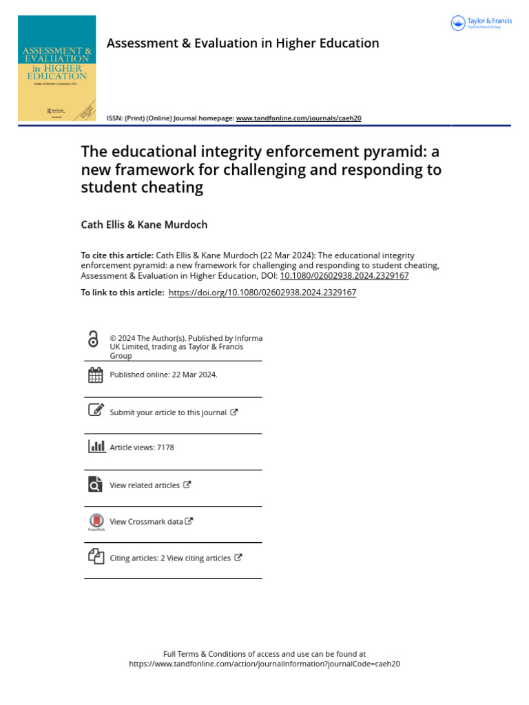 The Educational Integrity Enforcement Pyramid A New Framework For ...