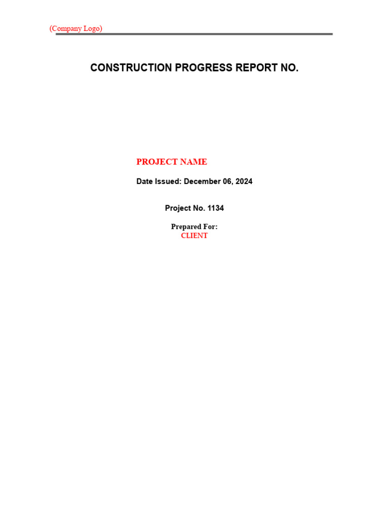 PT2 Construction Progress Report - Docx 1 | PDF | Real Estate