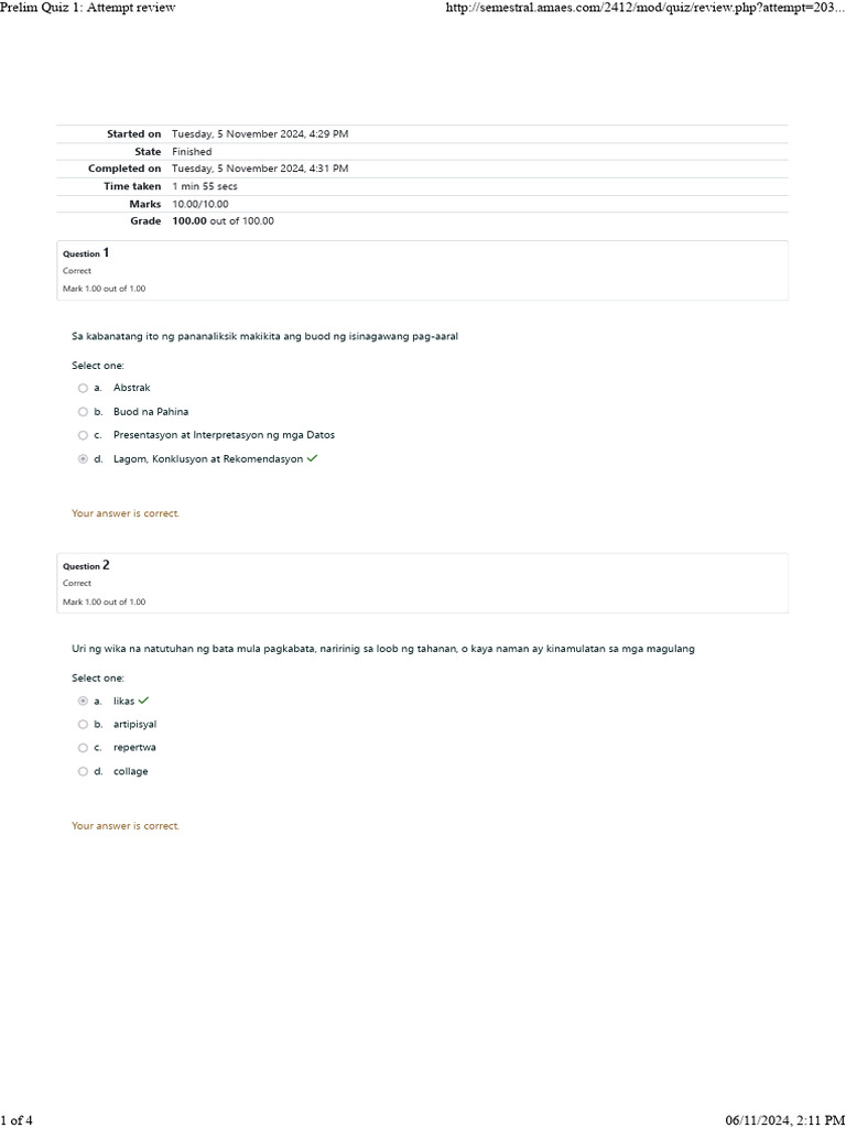 UGRD-FILI6201 Kritikal Na Pagbasa, Pagsulat at Pagsasalita - Prelim Q1 | PDF