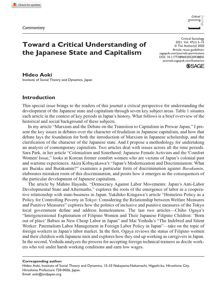 Japanese State and Capitalism | PDF | Employment | Empire Of Japan