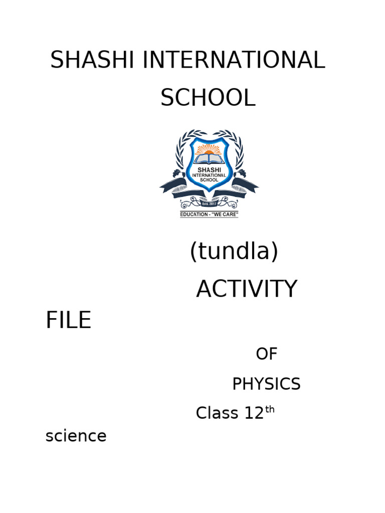 Class 12 Physics Activity File | PDF