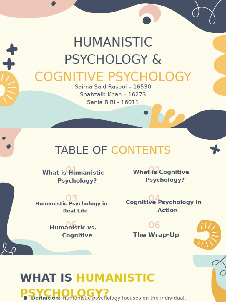 Humanistic Psychology and Cognitive Psychology | PDF | Humanistic ...
