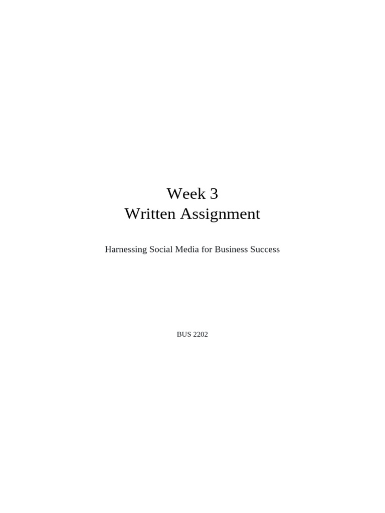 Week 3 - Written Assignment | PDF | Social Media | Popular Culture & Media Studies
