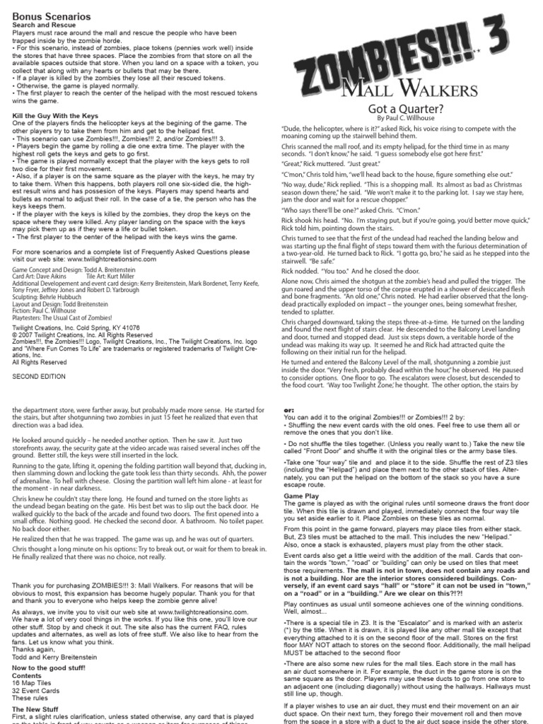 Zombies 3 Rules | PDF