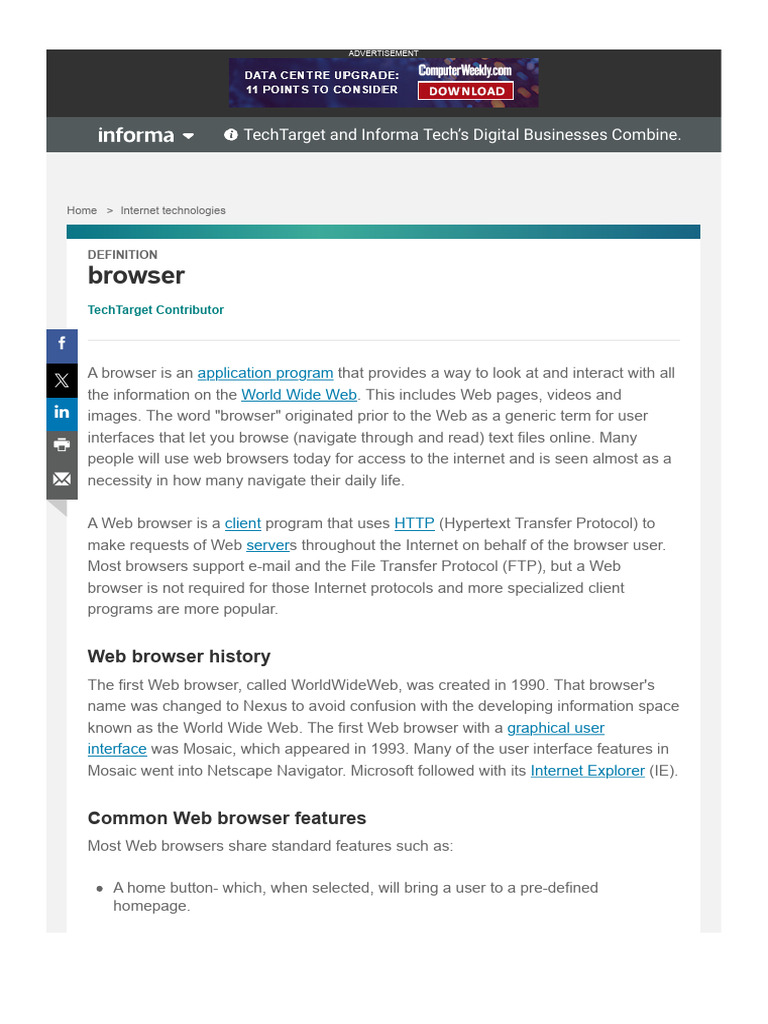 What is browser | PDF | World Wide Web | Internet & Web