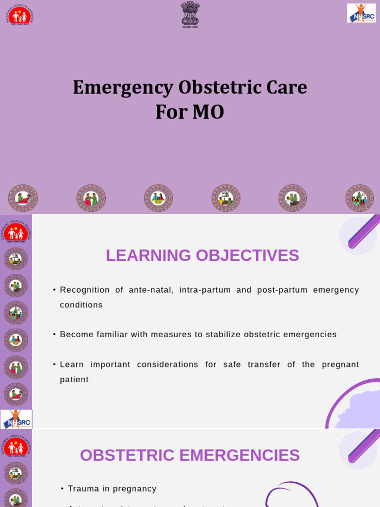 Emergency Obstetric Care Guidelines | PDF | Childbirth | Major Trauma