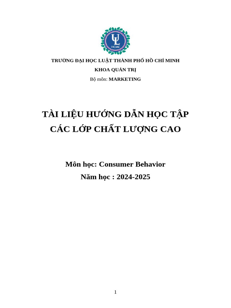 Consumer Behavior Course Syllabus | PDF