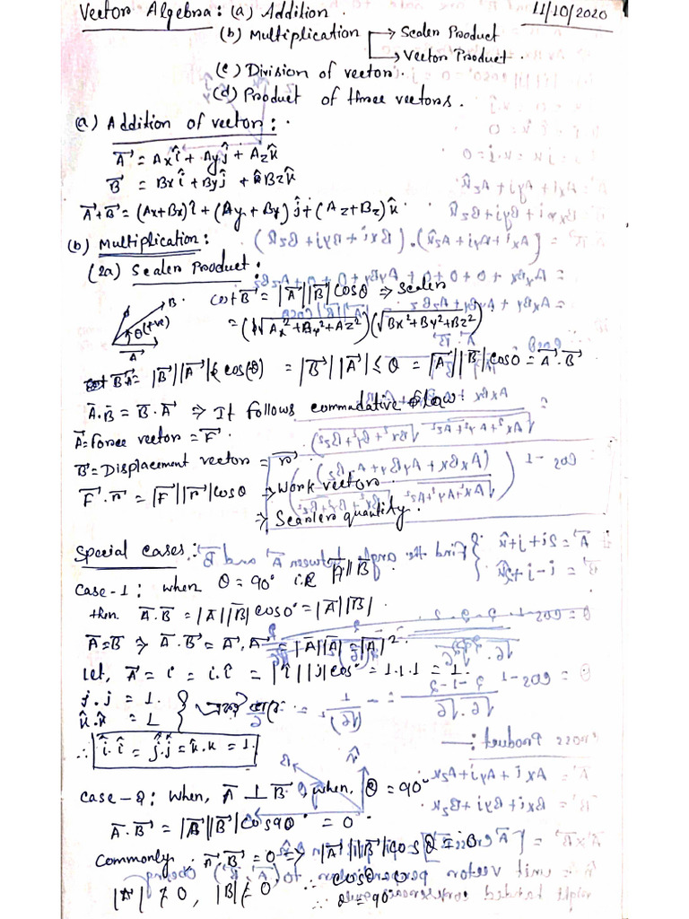 VECTOR ALGEBRA - General Physics | PDF