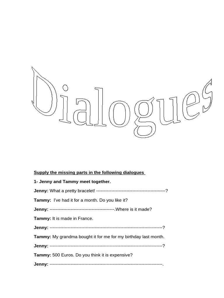 Dialogue Form 9 | PDF