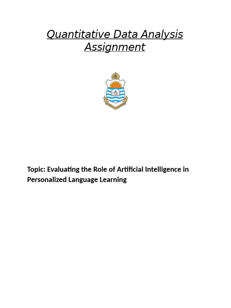 Quantitative Data Analysis Assignment-4 Up | PDF