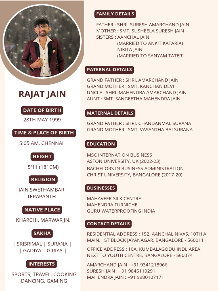 Rajat Jain Biodata | PDF