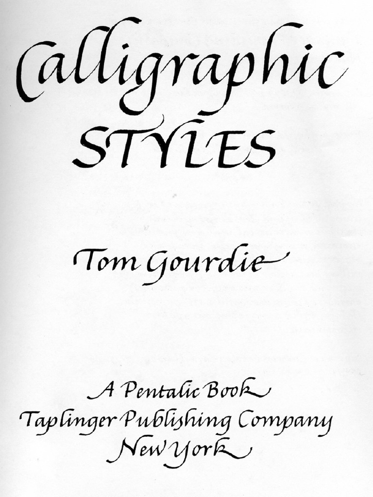 Tom Gourdie - Calligraphic Styles -Taplinger Pub Co (1979) | PDF