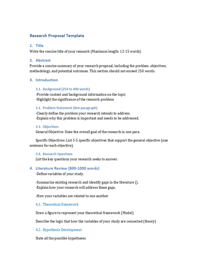Research Proposal Template | PDF | Methodology | Hypothesis