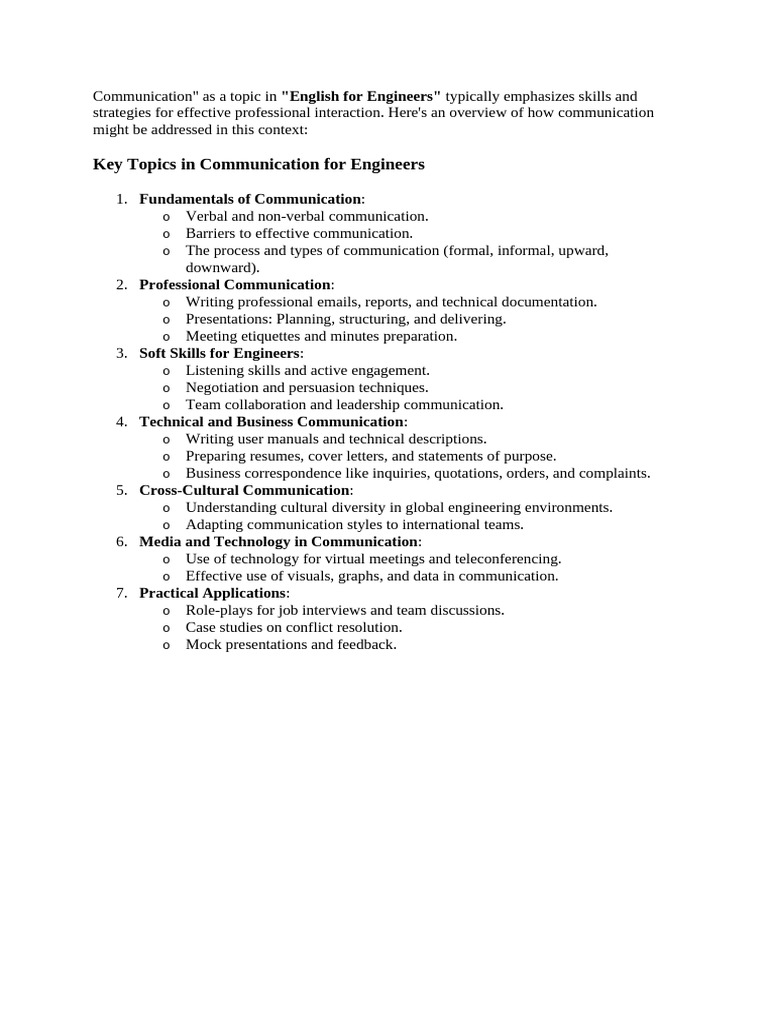 Communication 1 | PDF