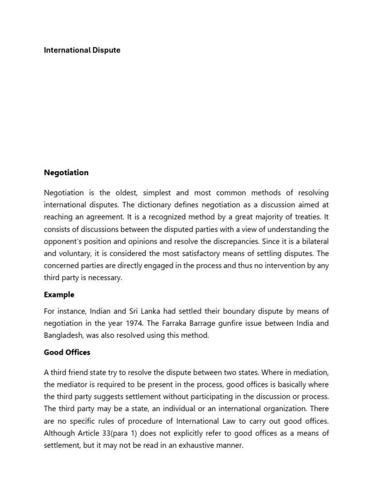 International Dispute | PDF | Mediation | Arbitration