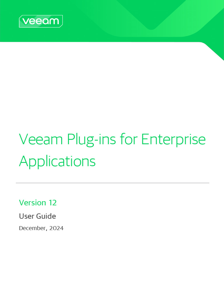 Veeam Backup 12 Plug-Ins User Guide | PDF | Backup | Microsoft Sql Server