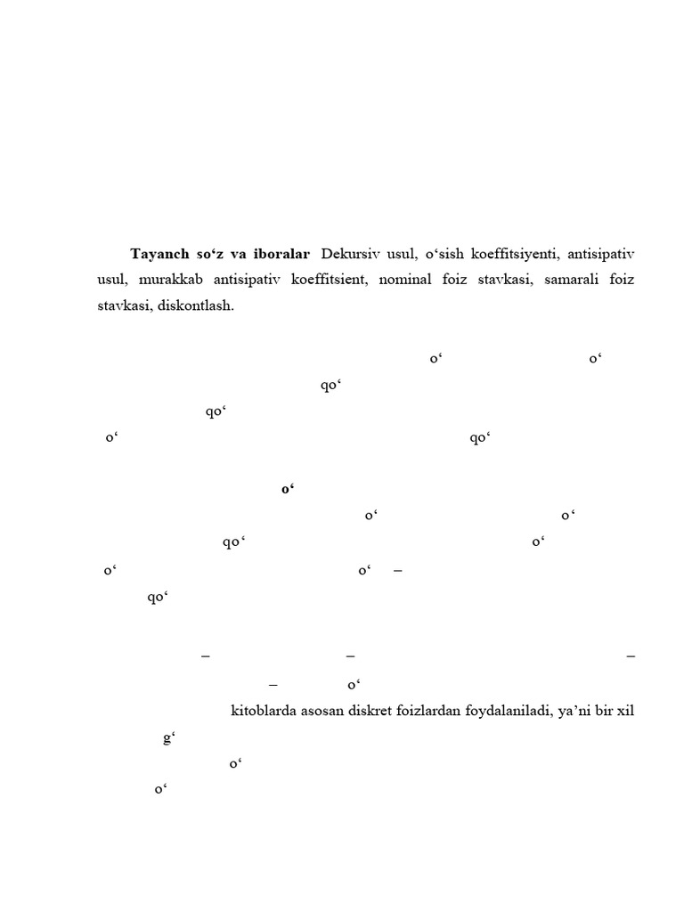 12-Ma'Ruza-Murakkab Va Uzluksiz Foizlar | PDF