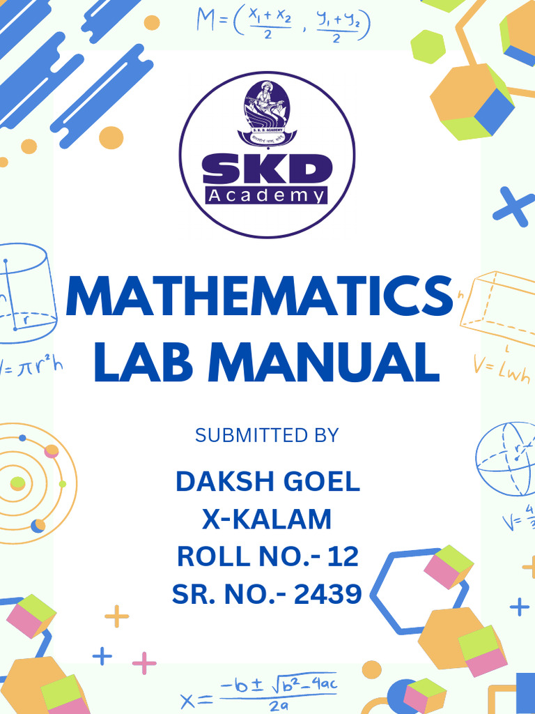 Blue Yellow Geometric Abstract Math Page Border | PDF