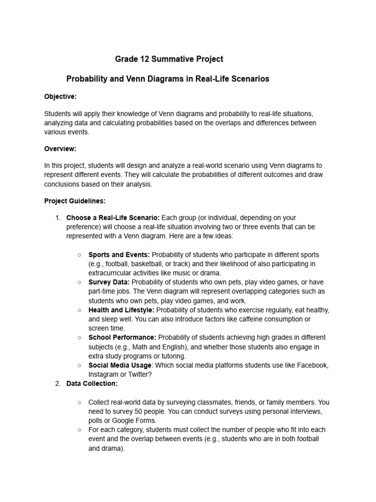 Probability and Venn Diagrams in Real-Life Scenarios | PDF | Data | Probability