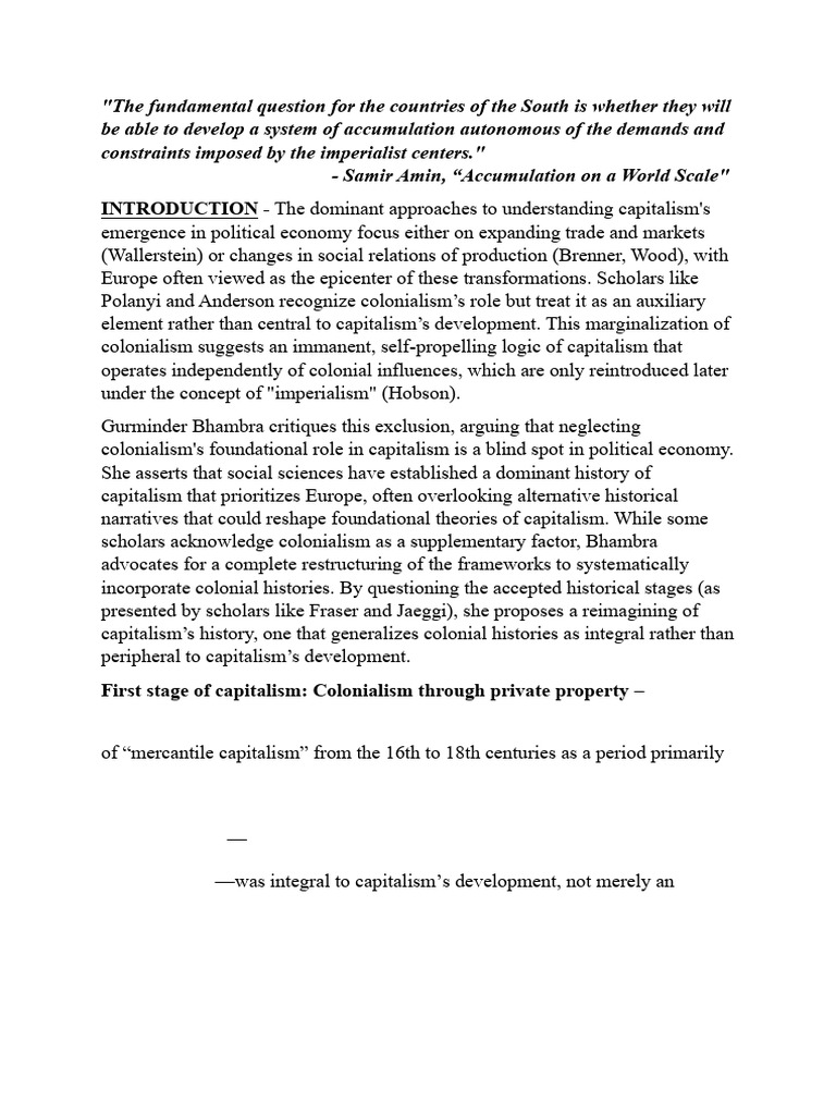 IPE Test Material | PDF | Capitalism | Postcolonialism