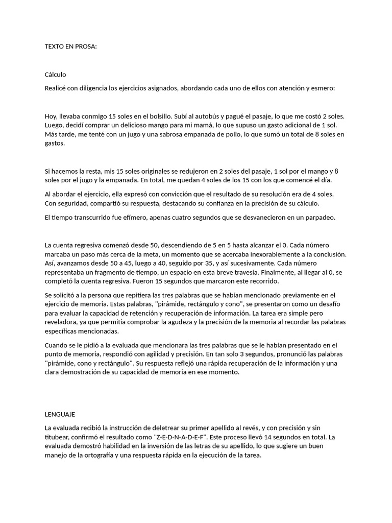 Texto en Prosa | PDF | Memoria