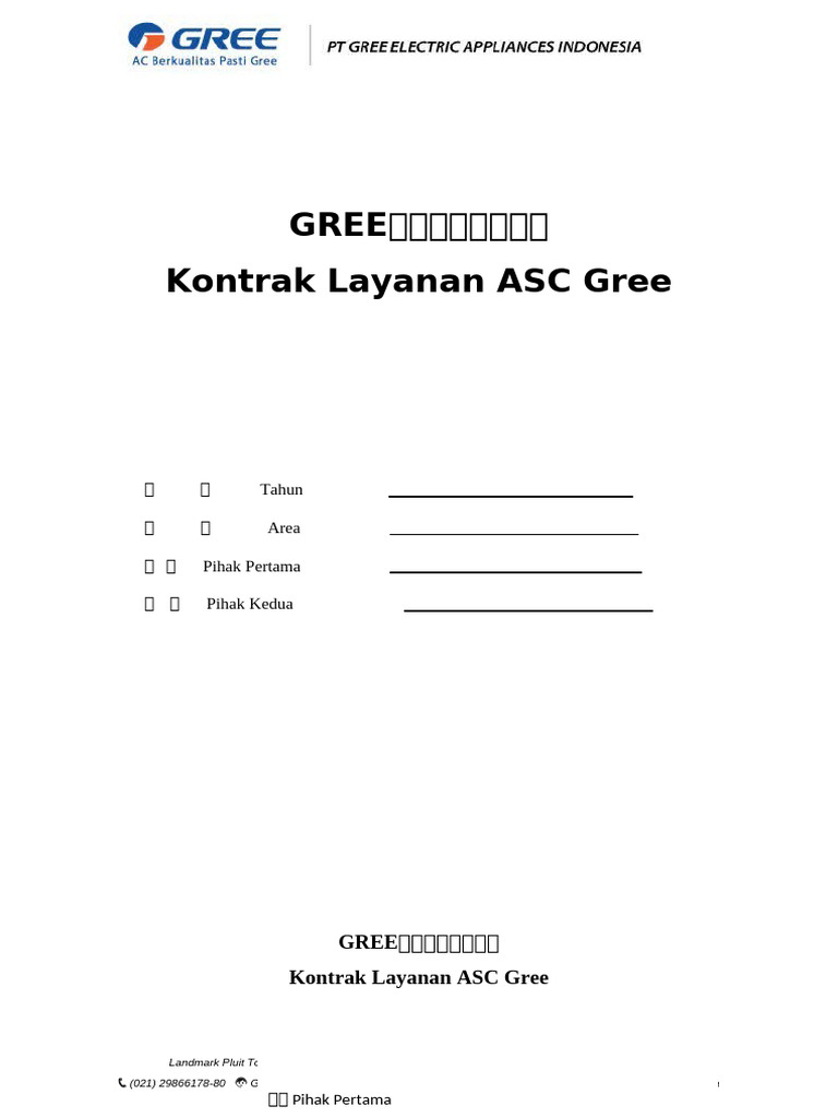 Kontrak Perbaikan ASC Gree 2024 | PDF