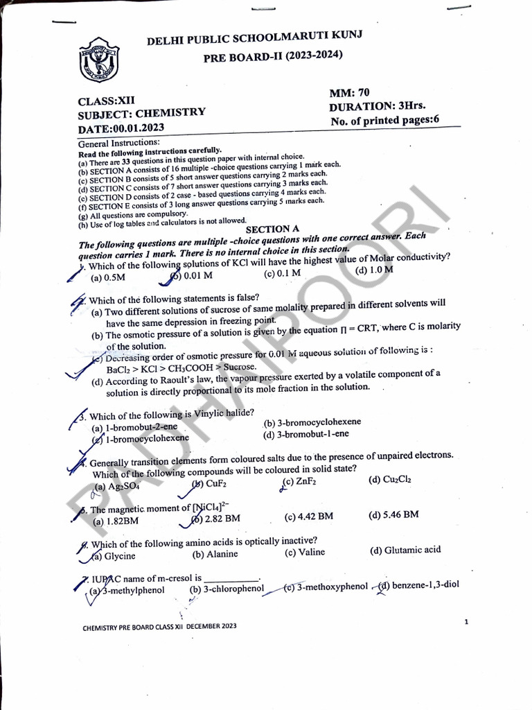 Preboard2dpschemsession2023 25 Watermark | PDF | Chemical Reactions ...